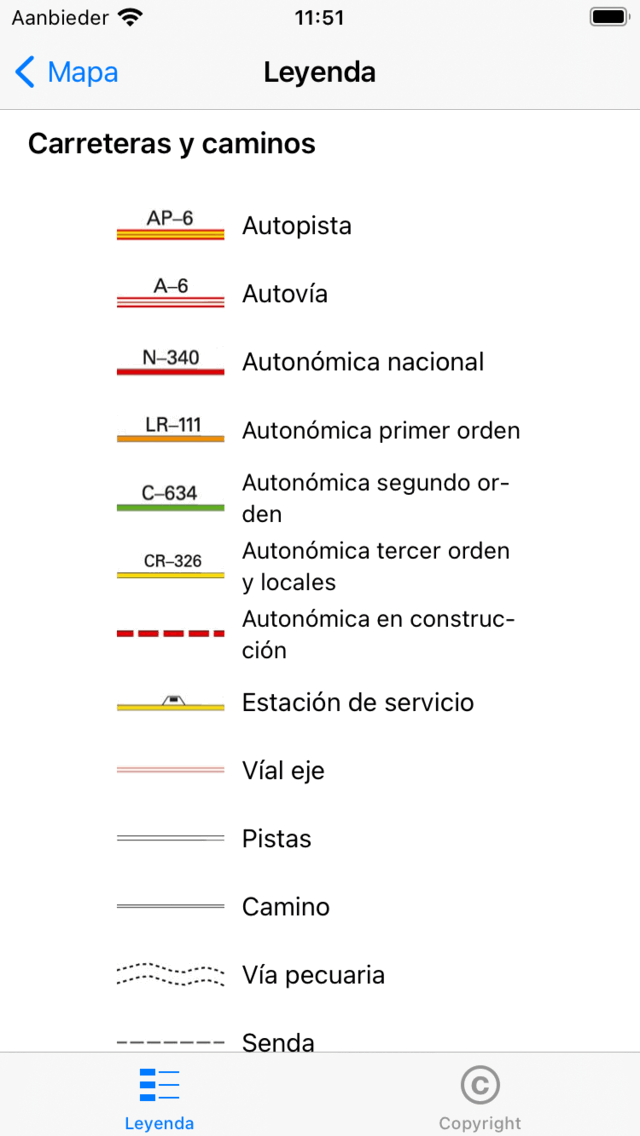 Leyenda mapa — Topo GPS manual iOS